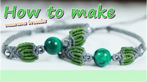 How To Make Stone Macrame Bracelet Tutorial Malachite Waxed