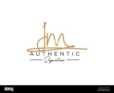 Jm Signature Logo Template Vector Stock Vector Image And Art Alamy