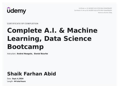 Completed Data Science Bootcamp On Udemy Shaik Farhan Abid Posted On The Topic Linkedin