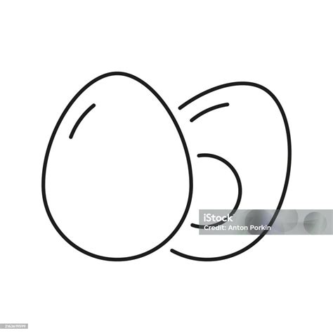 전체와 얇게 썬 계란 선형 아이콘 건강한 식생활과 영양 다이어트와 건강 Desing 고립된 벡터 삽화 건강한 생활방식에 대한 스톡 벡터 아트 및 기타 이미지 Istock