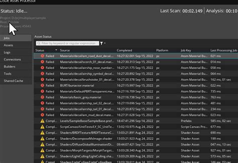 unused materials fail asset processor · issue 197 · o3de o3de