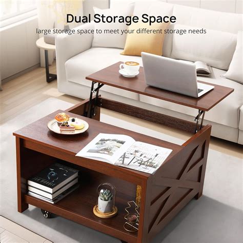 Evajoy Mesa Auxiliar Elevable Mesa Central Cuadrada De Granja Con