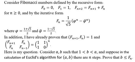 Solved Consider Fibonacci Numbers Defined By The Recursive