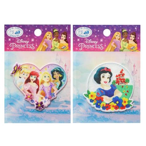 ワッペン ディズニー プリンセス「シンデレラ・アリエル・ラプンツェル・ジャスミン」 白雪姫 1枚入 シール・アイロン両用タイプ 入園入学