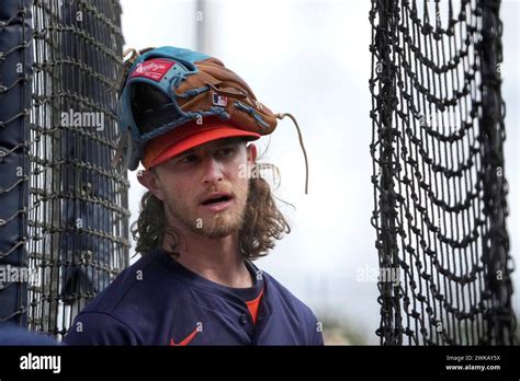 Houston Astros Pitcher Josh Hader Heads Off The Field After Throwing Live Batting Practice