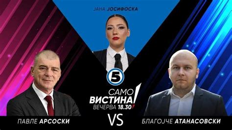 Следете го вечерва во Само вистина на Канал 5 Телевизија Потпретседателот на ЗНАМ д р Павле