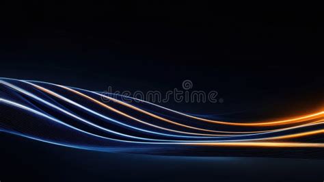 Abstract Design With Flowing Lines Vibrant Light Streaks Dynamic Blue Orange Glowing Lines