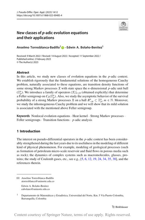 Pdf New Classes Of P Adic Evolution Equations And Their Applications