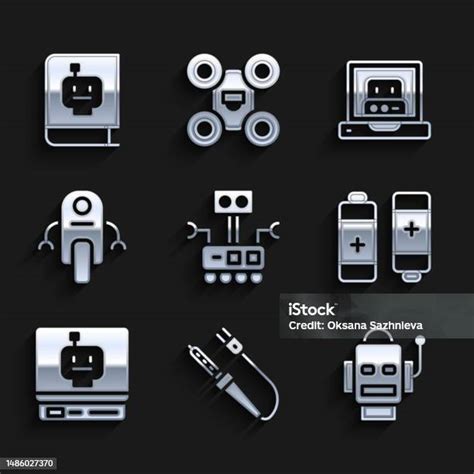 로봇 납땜 인두 배터리 로봇 만들기 및 사용 설명서 아이콘을 설정합니다 벡터 가공의 인물에 대한 스톡 벡터 아트 및 기타 이미지 가공의 인물 개념 검은색 Istock