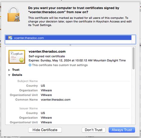 Make Chrome Accept A Self Signed Certificate On OSX AccuWeaver