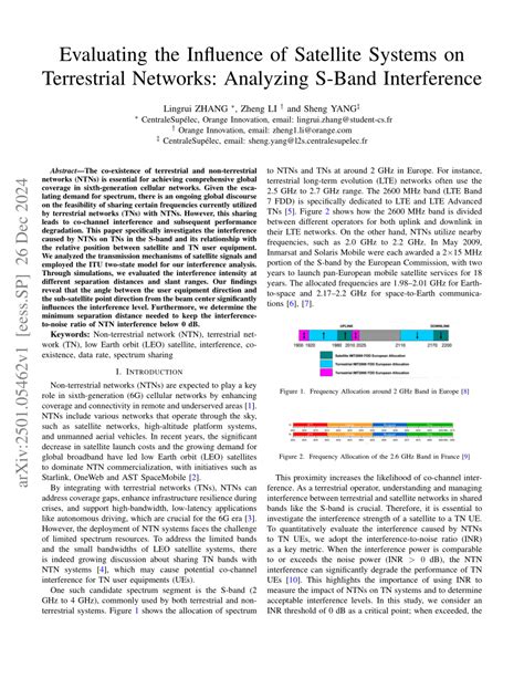 Pdf Evaluating The Influence Of Satellite Systems On Terrestrial Networks Analyzing S Band