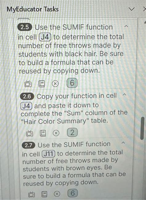 Solved Myeducator Tasks25 ﻿use The Sumif Function In Cell