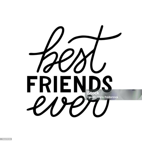 가장 친한 친구 이제까지 서예 손 문자 흰색에 고립 우정의 날 영감 따옴표 인사말 카드 타이포그래피 포스터 전단지 Tshot 배너 등을위한 벡터 템플릿 공유 개념에 대한
