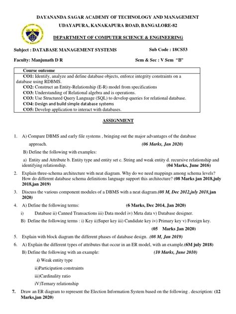 Dbms Assignment 2020 Pdf Relational Database Sql