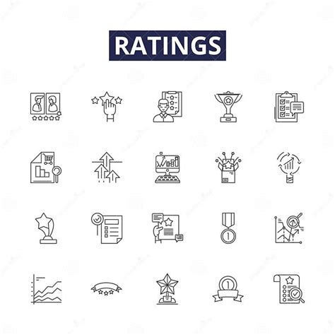 Ratings Line Vector Icons And Signs Scores Grades Evaluations
