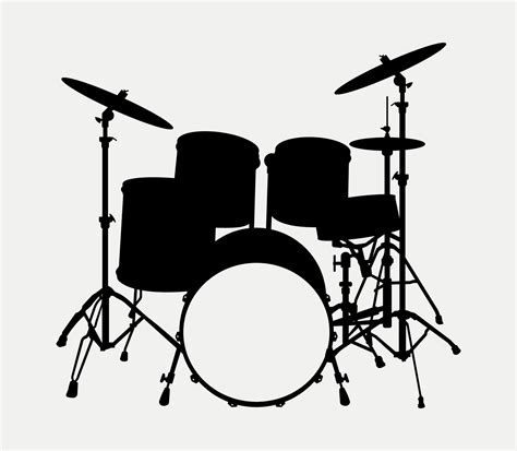 Acoustic Drum Kit Silhouette Drum Set Trap Set Percussion Musical