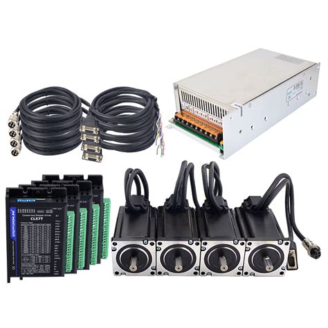 TS Series 4 Axis 3 0Nm 424 83oz In Nema 24 Closed Loop Stepper Kit With Power Supply Oz Robotics