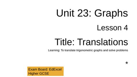Chapter 23 Graphs Edexcel Gcse Maths Higher Tier Teaching Resources