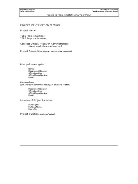 Eng Project Safety Analysis Rev 01 Jul 2012 Pdf Personal Protective Equipment Safety