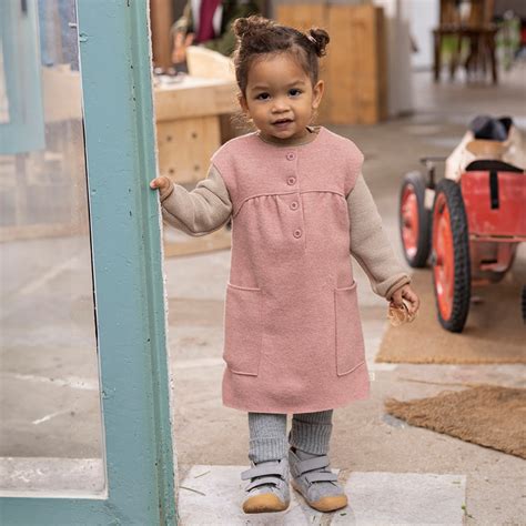 Disana Girls Casual Thermal Dress With Pockets Organic Boiled