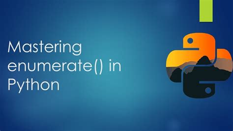 Mastering Enumerate In Python Real World Examples Youtube