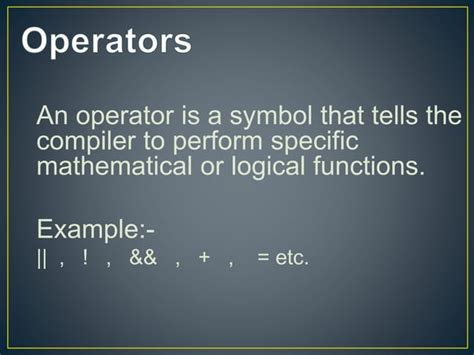 logical operators c c language programming ppt