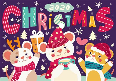 크리스마스 귀여운 마우스 그림 일러스트 무료 다운로드 Lovepik