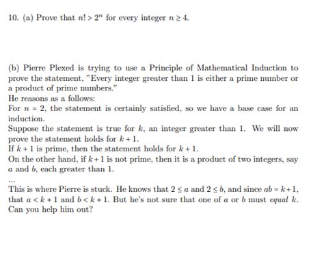 Solved 10 A Prove That N2n For Every Integer N≥4 B