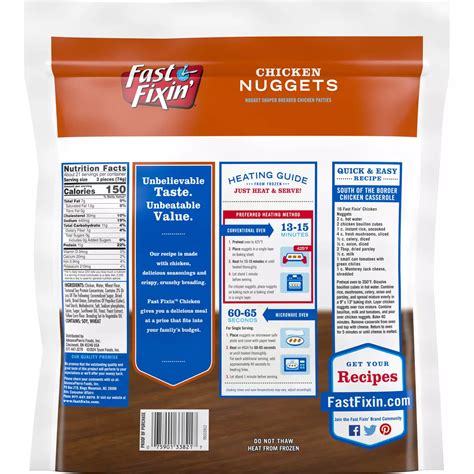 Fast Fixin Frozen Chicken Breast Nuggets Value Size Shop Chicken At