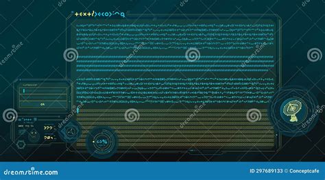 Sci Fi Interface Of Data Decoding Program Stock Vector Illustration