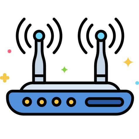 Wifi Router Flaticons Lineal Color Icon