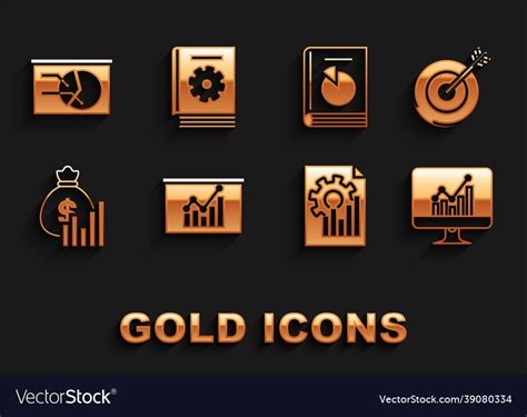 Set Board With Graph Chart Target Computer Vector Image