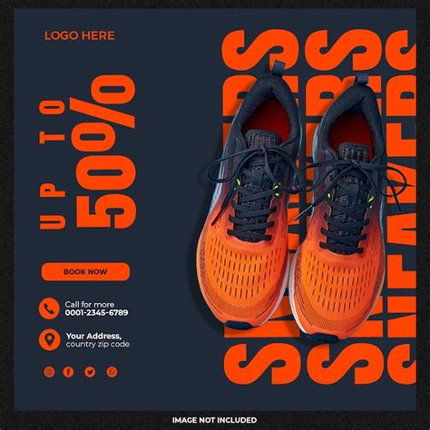 소셜 미디어 게시물 또는 사각형 배너 템플릿 디자인을 위한 신발 판매 무료 Psd 파일
