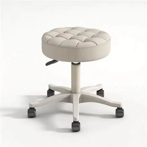 Sponge Filling Upholstered Office Stool Leather Liftable And Rotating