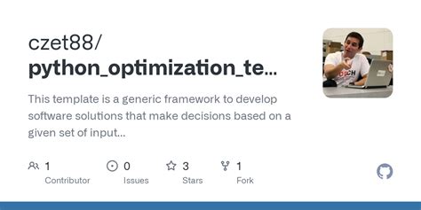 Github Czet88pythonoptimizationtemplate This Template Is A