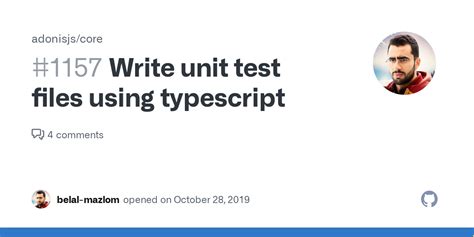 write unit test files using typescript · issue 1157 · adonisjs core · github