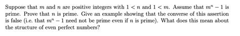 Solved Suppose That M And N Are Positive Integers With 1 Chegg Com