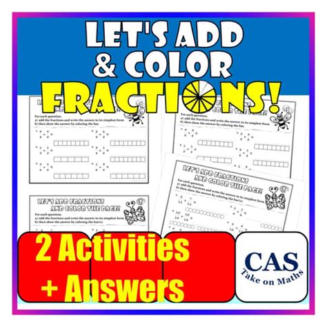 Fractions Adding And Subtracting Like Fractions Coloring Answers Bundle