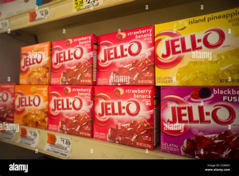 Boxes Of Jell O Gelatin Dessert On Supermarket Shelves In New York