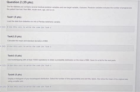 Solved The File Diabetescsv Contains Several Medical