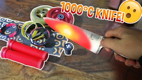 1000 Degree Knife Vs Scooter Parts Experiment Satisfying Youtube