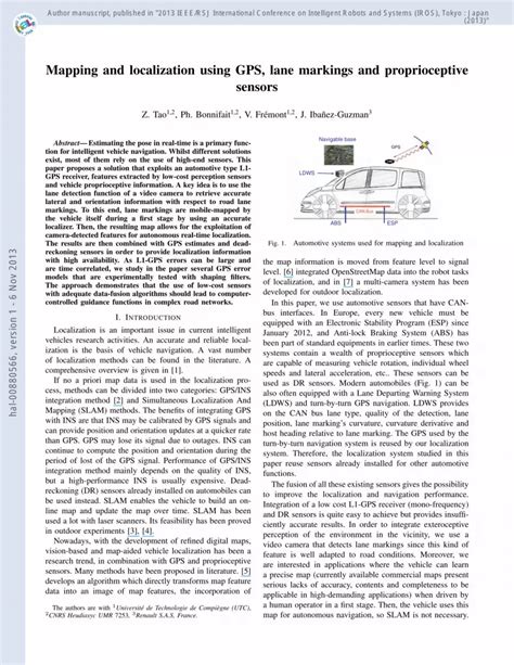 Pdf Mapping And Localization Using Gps Lane Markings And Proprioceptive Sensors Dokumen Tips