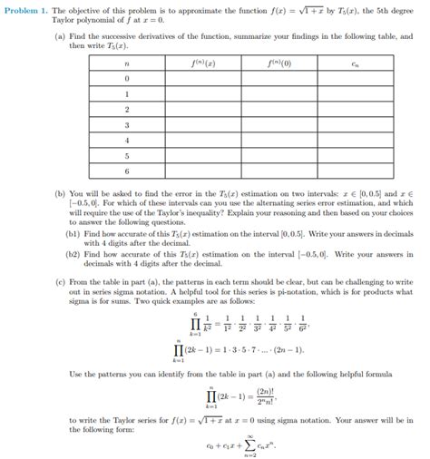 Solved Can You Please Solve Problem 1 ﻿complete The Table