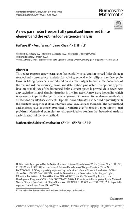 A New Parameter Free Partially Penalized Immersed Finite Element And The Optimal Convergence