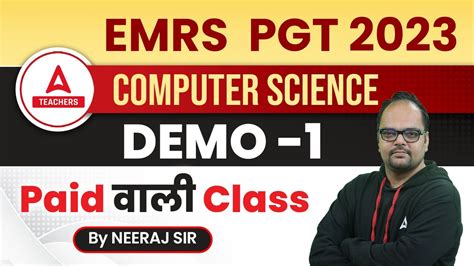 Emrs Pgt Computer Science Demo Class 1 Emrs Computer Science Preparation By Neeraj Sir Youtube