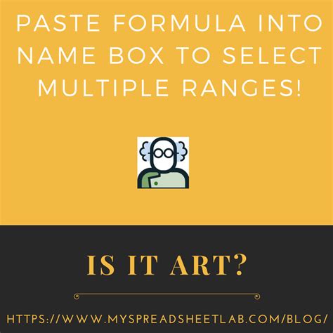 Paste Formula Into Namebox My Spreadsheet Lab