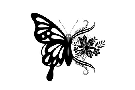 Half Flower Half Butterfly Graphic By Fstock · Creative Fabrica