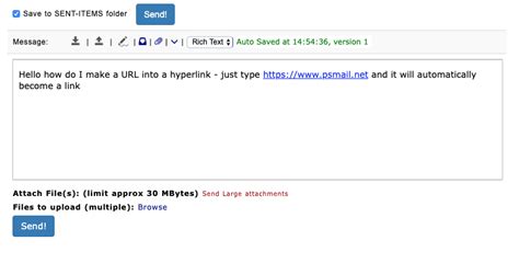 Inserting A Hyperlink Into Email When Using Webmail Psmail Net Support Pages