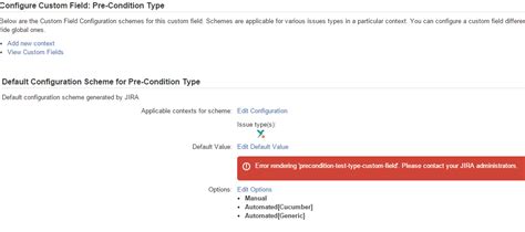 Xray 435 Error Rendering Precondition Test Type Custom Field