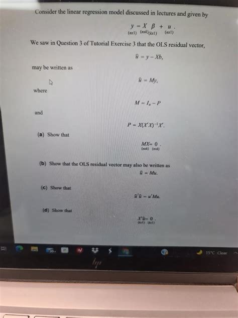 Solved E Recall That Two Vectors U And V Are Said To Be Chegg